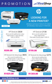 First Shop : HP Printer Promo (16 May - 23 May 2019) — www.guzzle.co.za