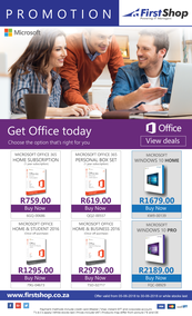 First Shop : Microsoft Promotion (5 June - 30 July 2018) — www.guzzle.co.za