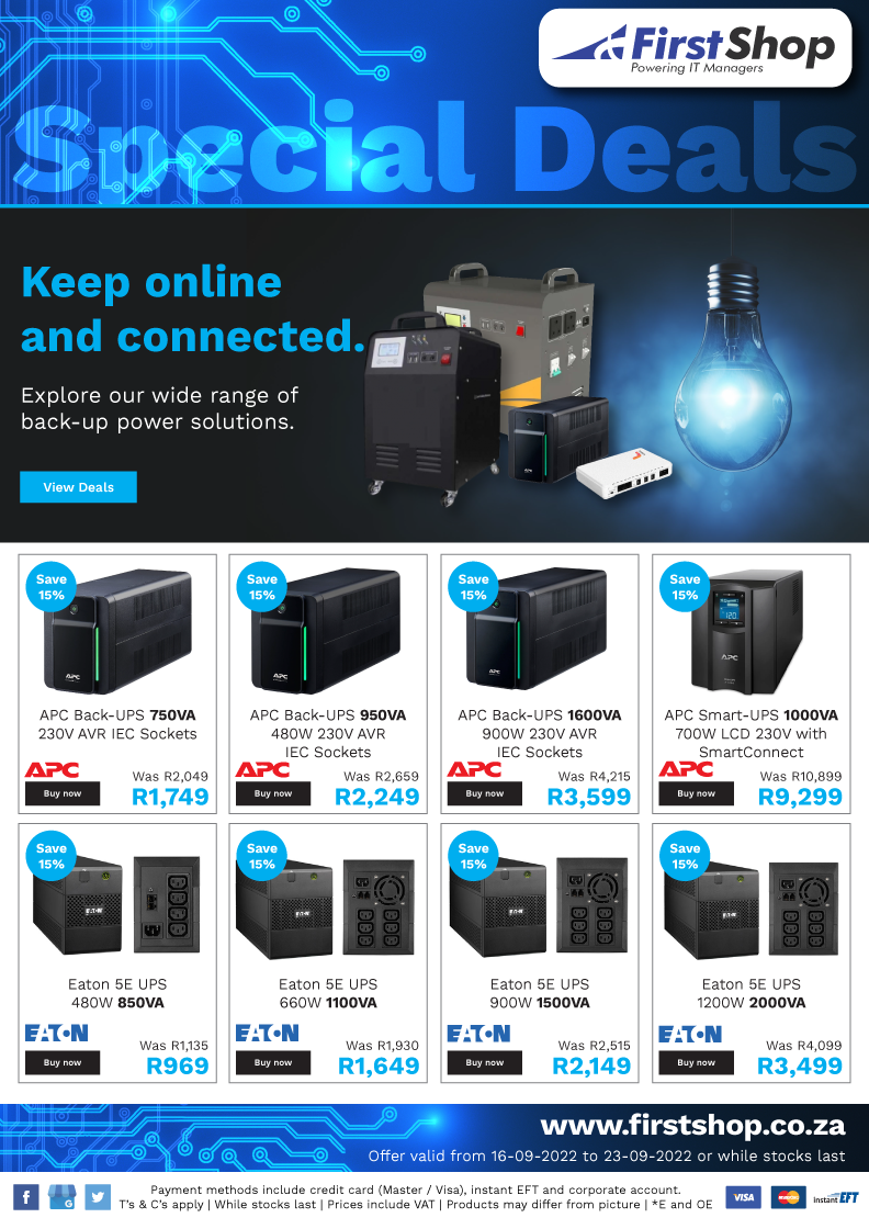 Special APC Back-UPS 750VA 230V AVR IEC Sockets — www.guzzle.co.za