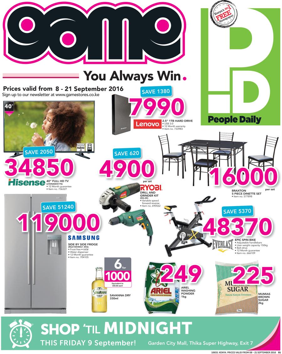 Game Kenya : Nairobi (8 Sep - 21 Sep 2016) — m.guzzle.co.za