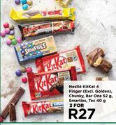 Special Nestle Kitkat 4 Finger Chunky, Bar One 52g, Smarties, Tex 40g ...