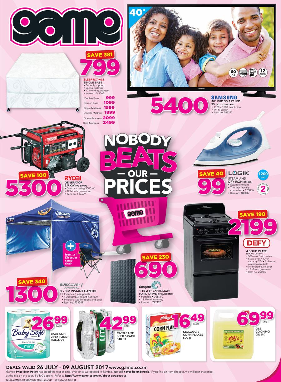 Game Zambia : Nobody Beats our Prices (26 July - 9 August 2017) — m ...