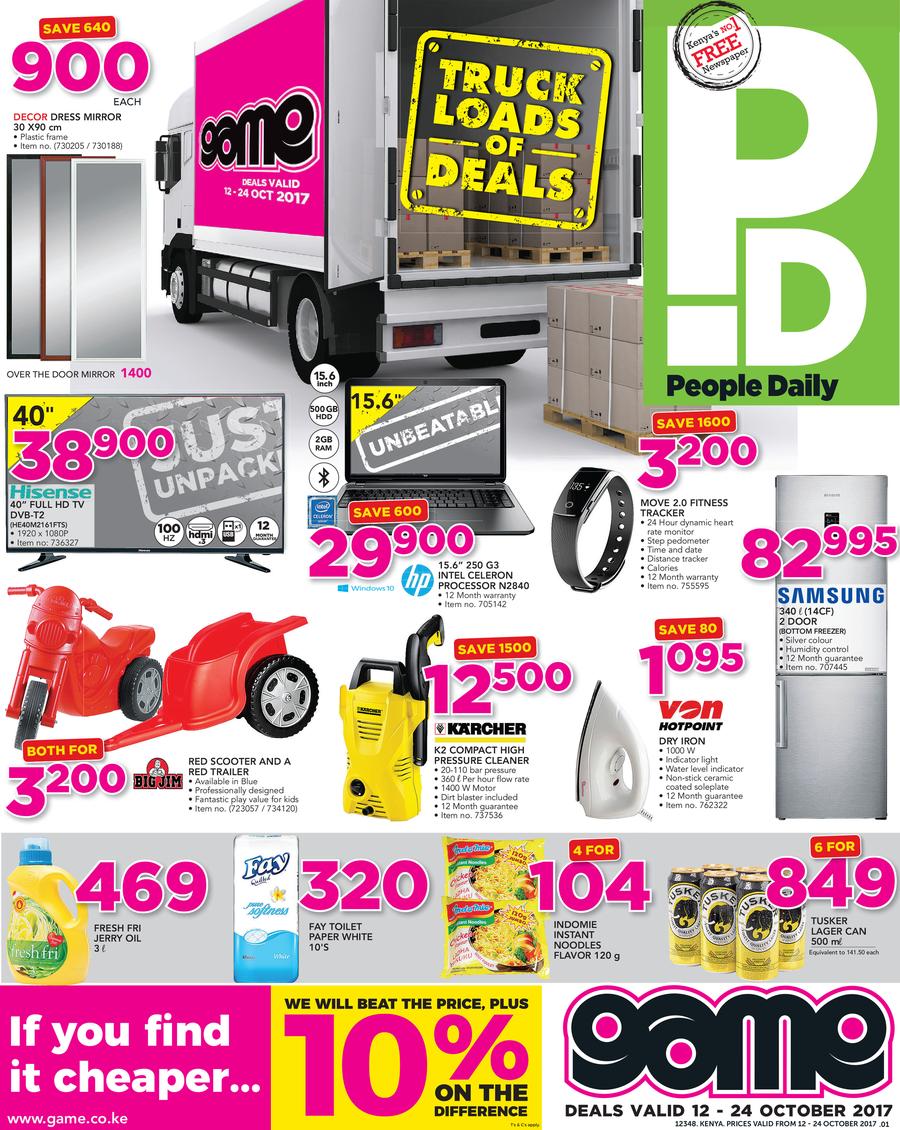 Game Kenya : Truck Loads Of Deals (12 Oct - 24 Oct 2017) — m.guzzle.co.za