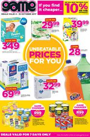 Game KZN : Unbeatable Prices For You (4 Oct - 10 Oct 2017) — www.guzzle ...