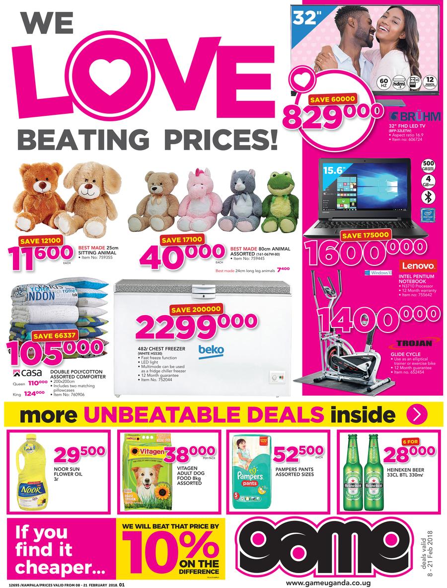 Game Uganda : We Love Beating Prices (8 Feb - 21 Feb 2018) — m.guzzle.co.za