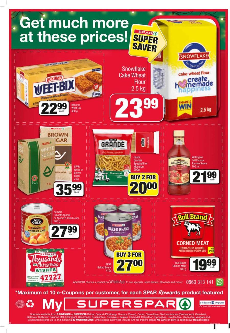 SUPER SPAR Belhar,Ceres & Kuilsriver : Christmas Savings (09 November ...