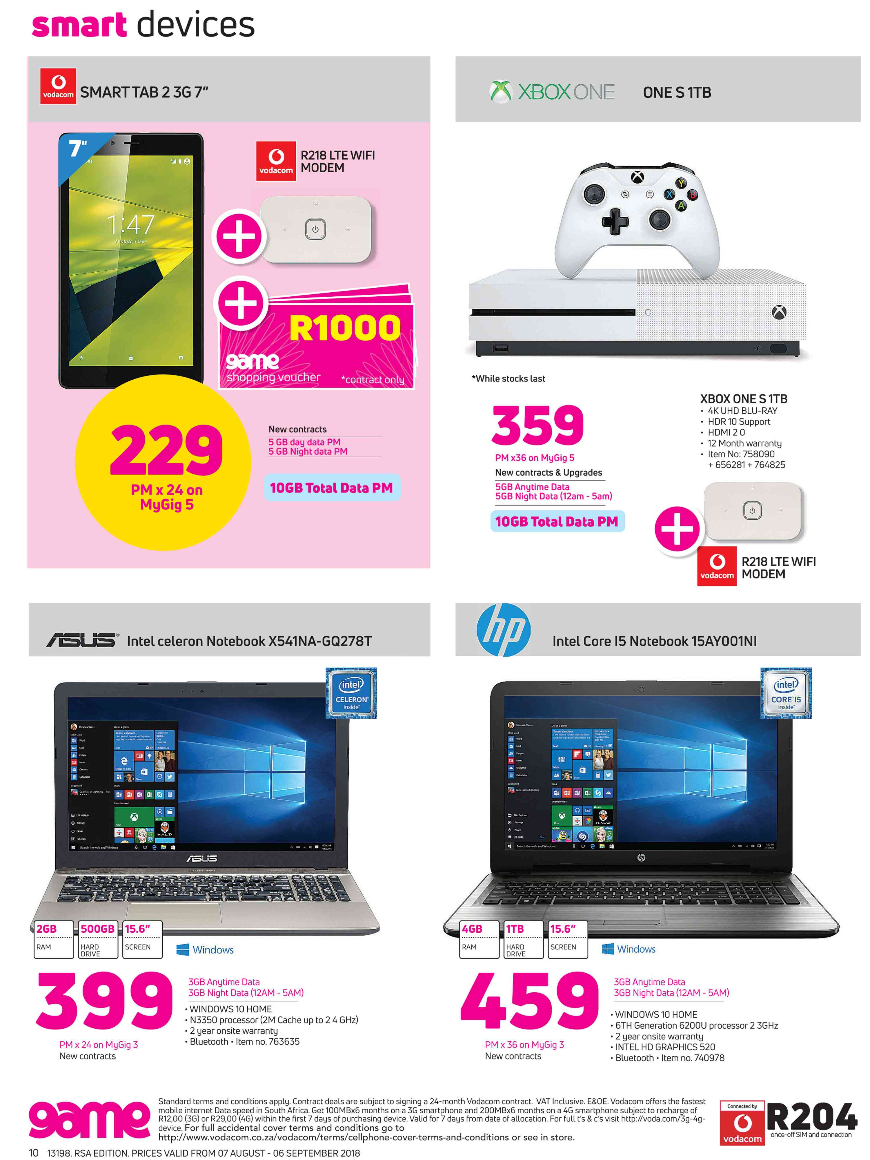 Special Xbox One S 1TB-On My Gig 5 + Vodacom R218 LTE WiFi Modem — www ...