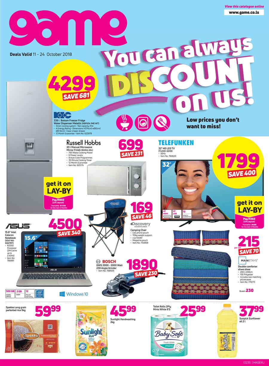 Game Lesotho : You Can Always Discount On Us (11 Oct - 24 Oct 2018) — m ...
