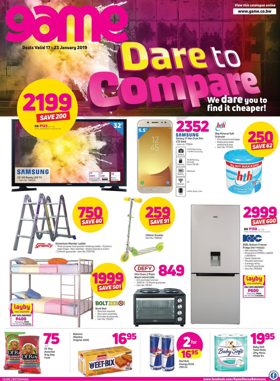 Game Botswana : Dare To Compare (17 Jan - 23 Jan 2019) — m.guzzle.co.za