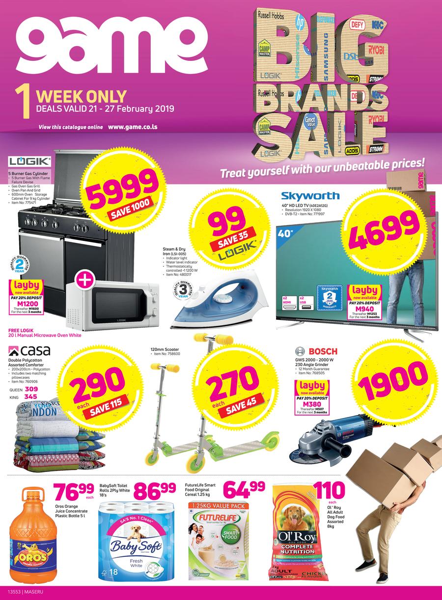 Game Lesotho : Big Brand Sales (21 Feb - 27 Feb 2019) — m.guzzle.co.za