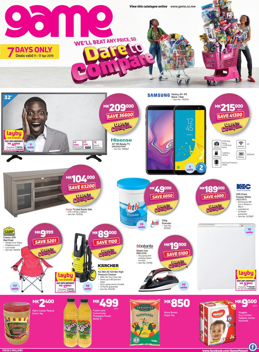 Game Malawi : Dare To Compare (11 Apr - 17 Apr 2019) — m.guzzle.co.za