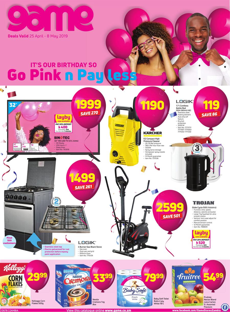Game Zambia : Go Pink n Pay Less (25 Apr - 8 May 2019) — m.guzzle.co.za