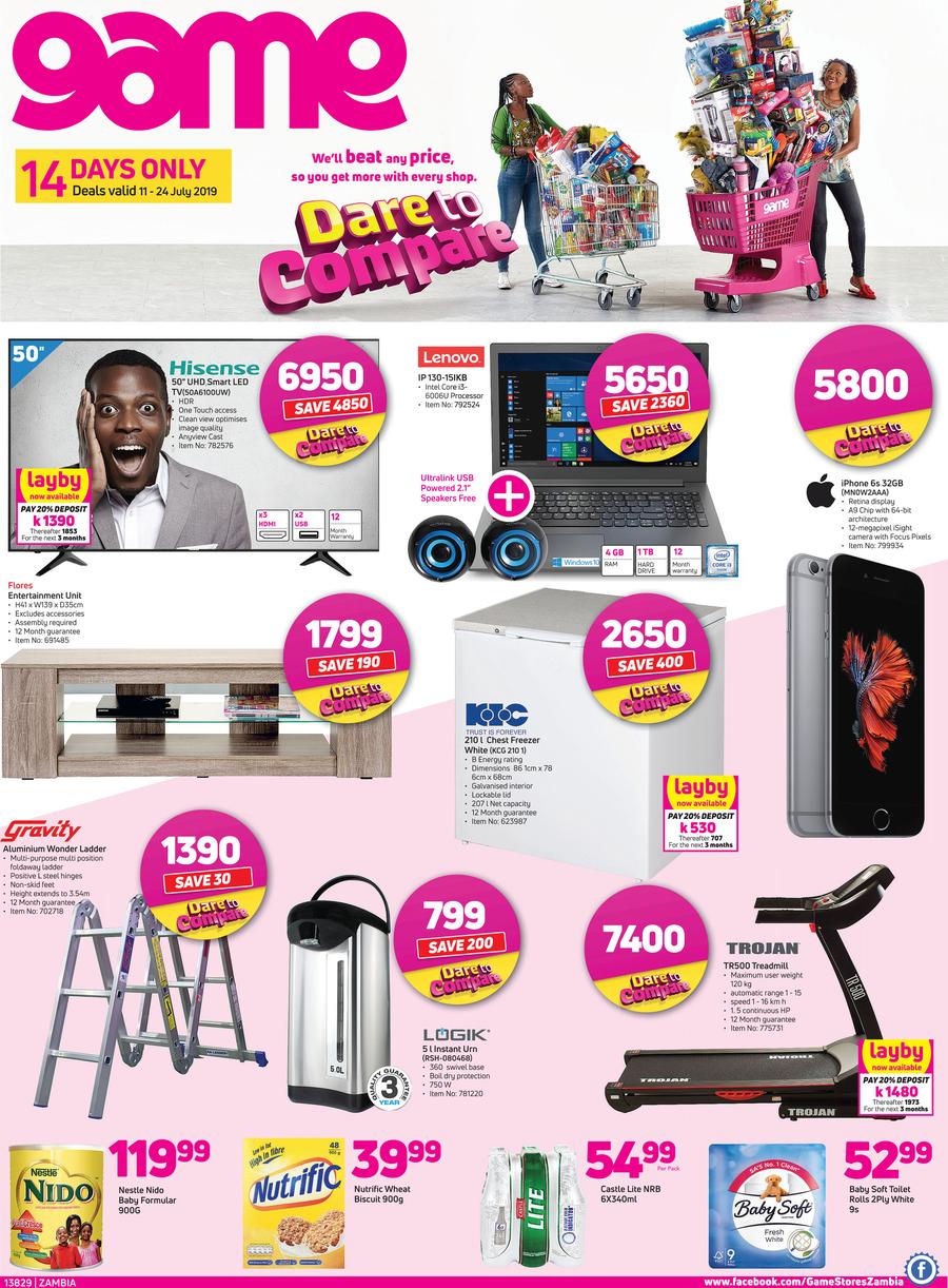 Game Zambia : Dare To Compare (11 July - 24 July 2019) — m.guzzle.co.za