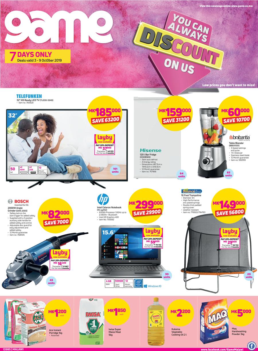 Game Malawi : You Can Always Discount On Us (3 Oct - 9 Oct 2019) — m ...