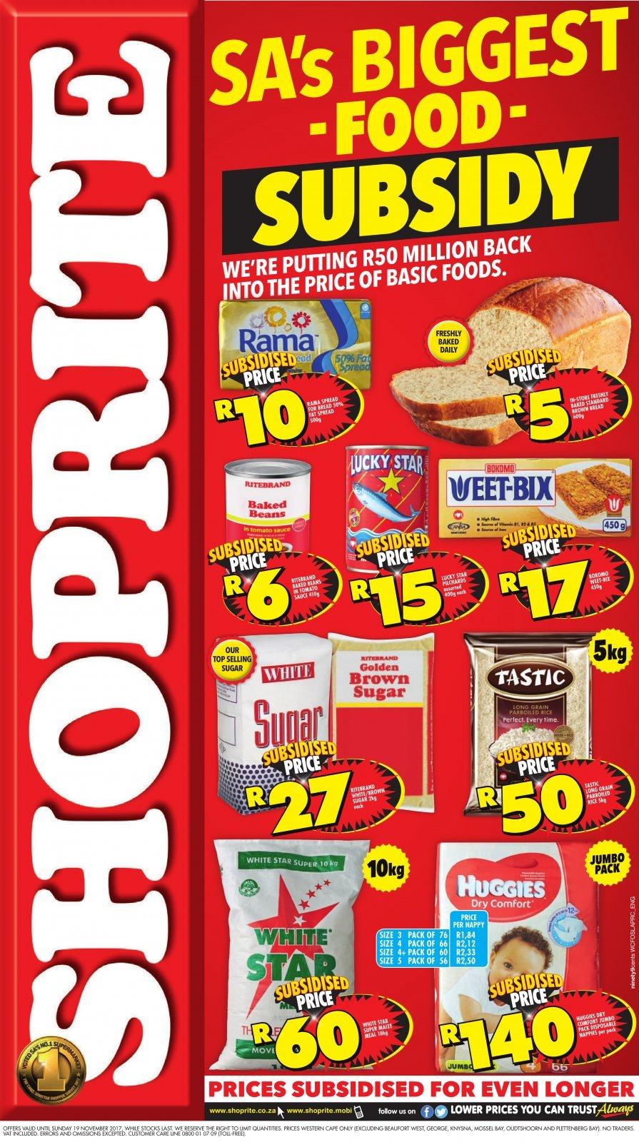 Shoprite Western Cape : SA's Biggest Food Subsidy (06 Nov - 19 Nov 2017 ...