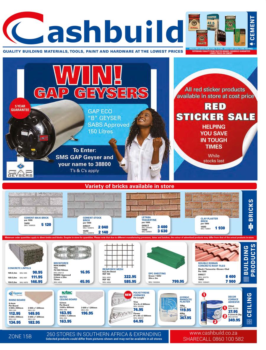 Cashbuild Bela Bela : Red Sticker Sale (13 August - 23 August 2020) — m ...