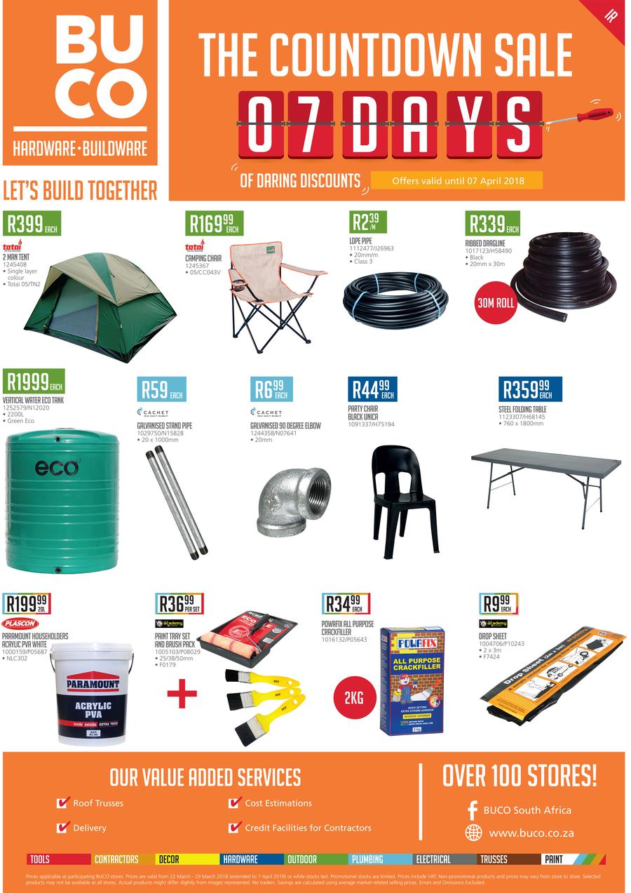 Buco Inland Rural : The Countdown Sale (22 March - 7 April 2018) — m ...