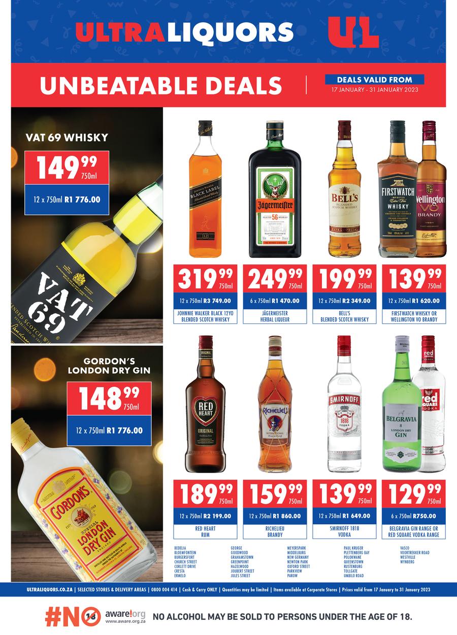 Ultra Liquors : Unbeatable Deals (17 January - 31 January 2023) — m.guzzle.co.za