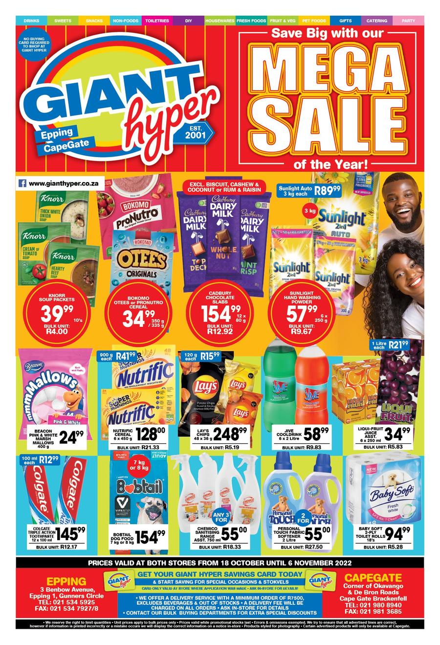 Giant Hyper : Mega Sale (18 October - 06 November 2022) — www.guzzle.co.za