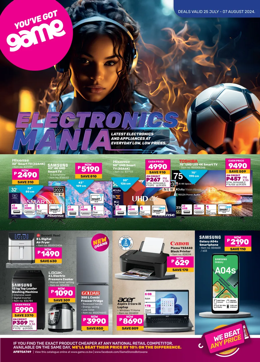 Game Botswana : Electronics Mania (25 July - 07 August 2024) — m.guzzle ...
