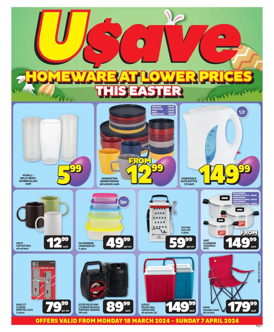 Usave Northern Cape & Free State : Homeware At Lower Prices This Easter ...