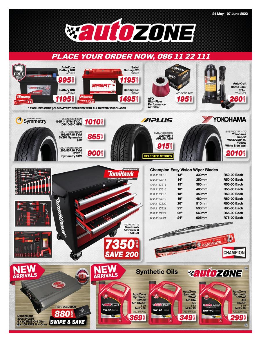 Auto Zone : Exclusive Deals (24 May - 07 June 2022) — m.guzzle.co.za
