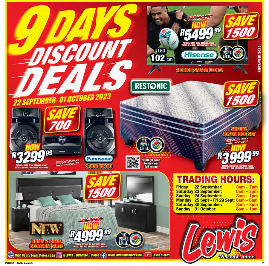 Lewis : 9 Days Discount Deals (22 September - 01 October 2023) — m ...