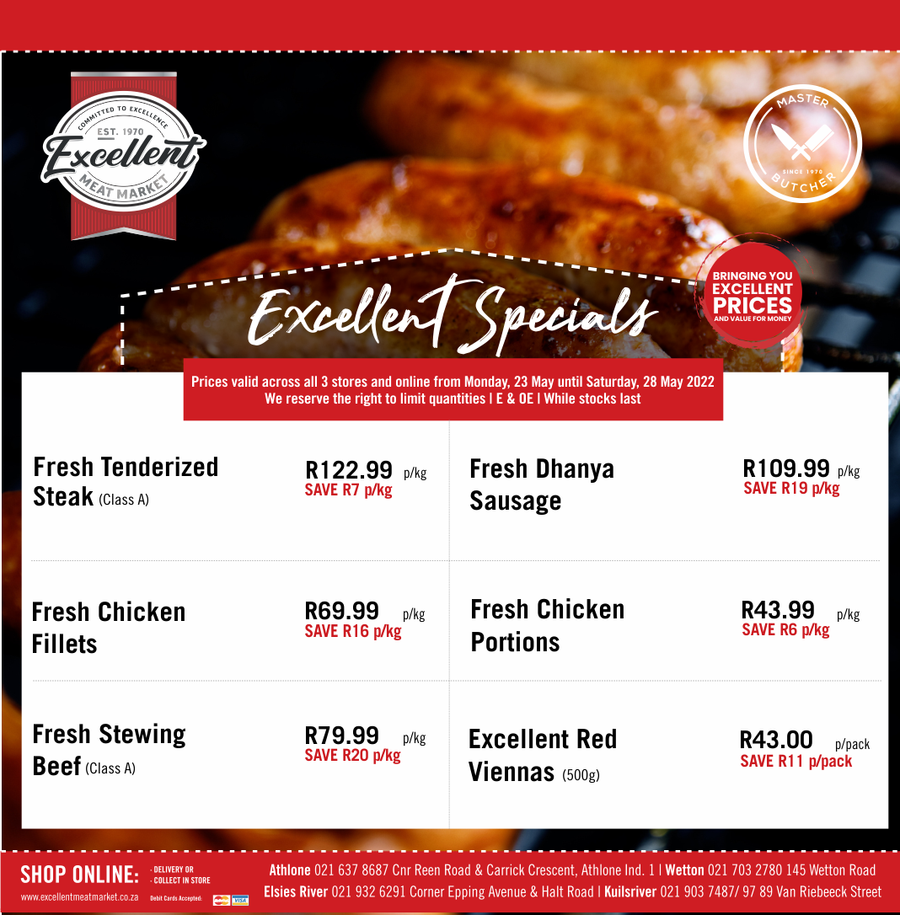 Excellent Meat Market : Specials (23 May - 28 May 2022) — m.guzzle.co.za