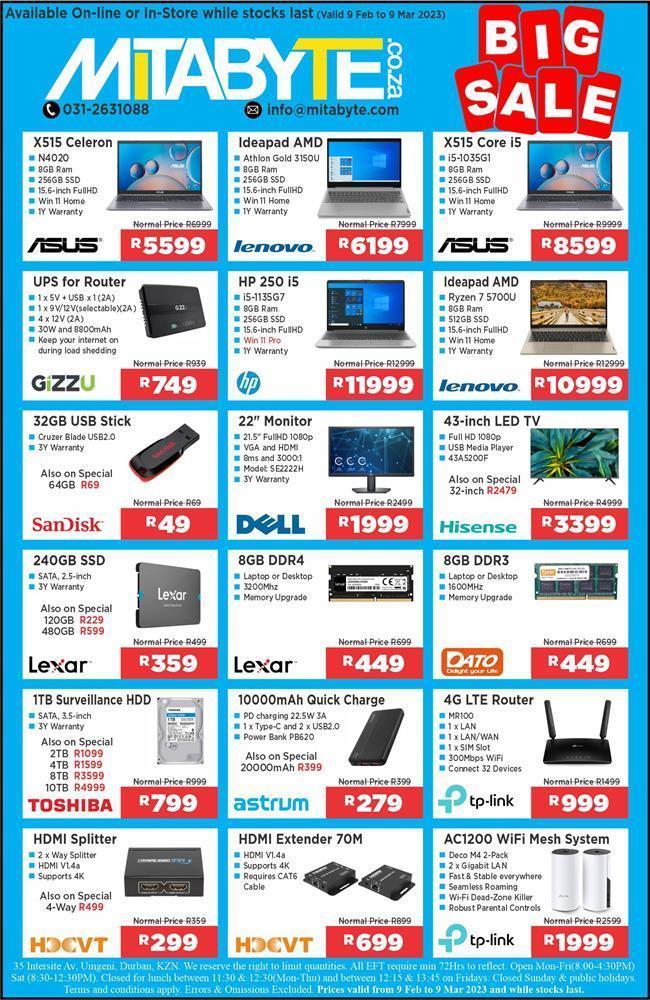 Mitabyte : Big Sale (09 February - 09 March 2023) — m.guzzle.co.za