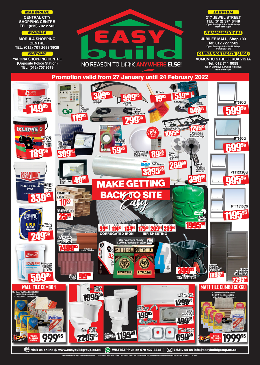 Easy Build (01 February - 24 February 2022) — m.guzzle.co.za