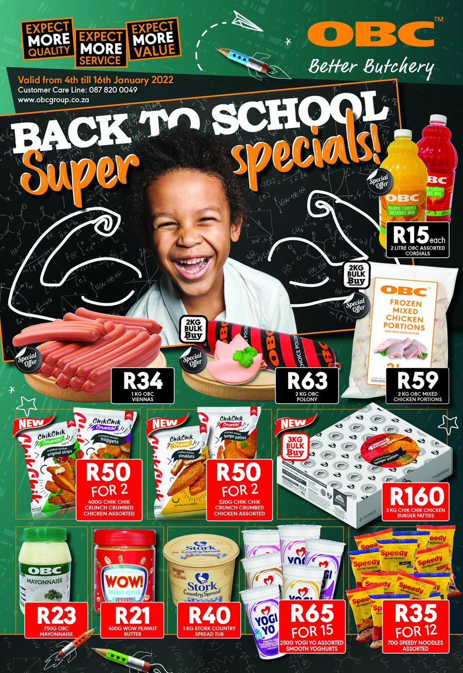 OBC Better Butchery : Back To School Super Specials (04 January - 16 ...