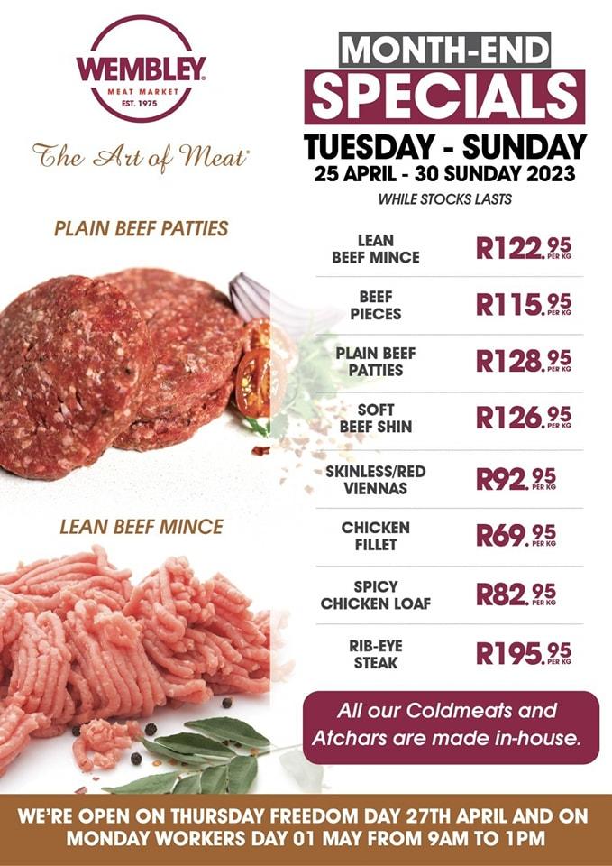 Wembley Meat Market : Month-End (25 April - 30 April 2023) — m.guzzle.co.za