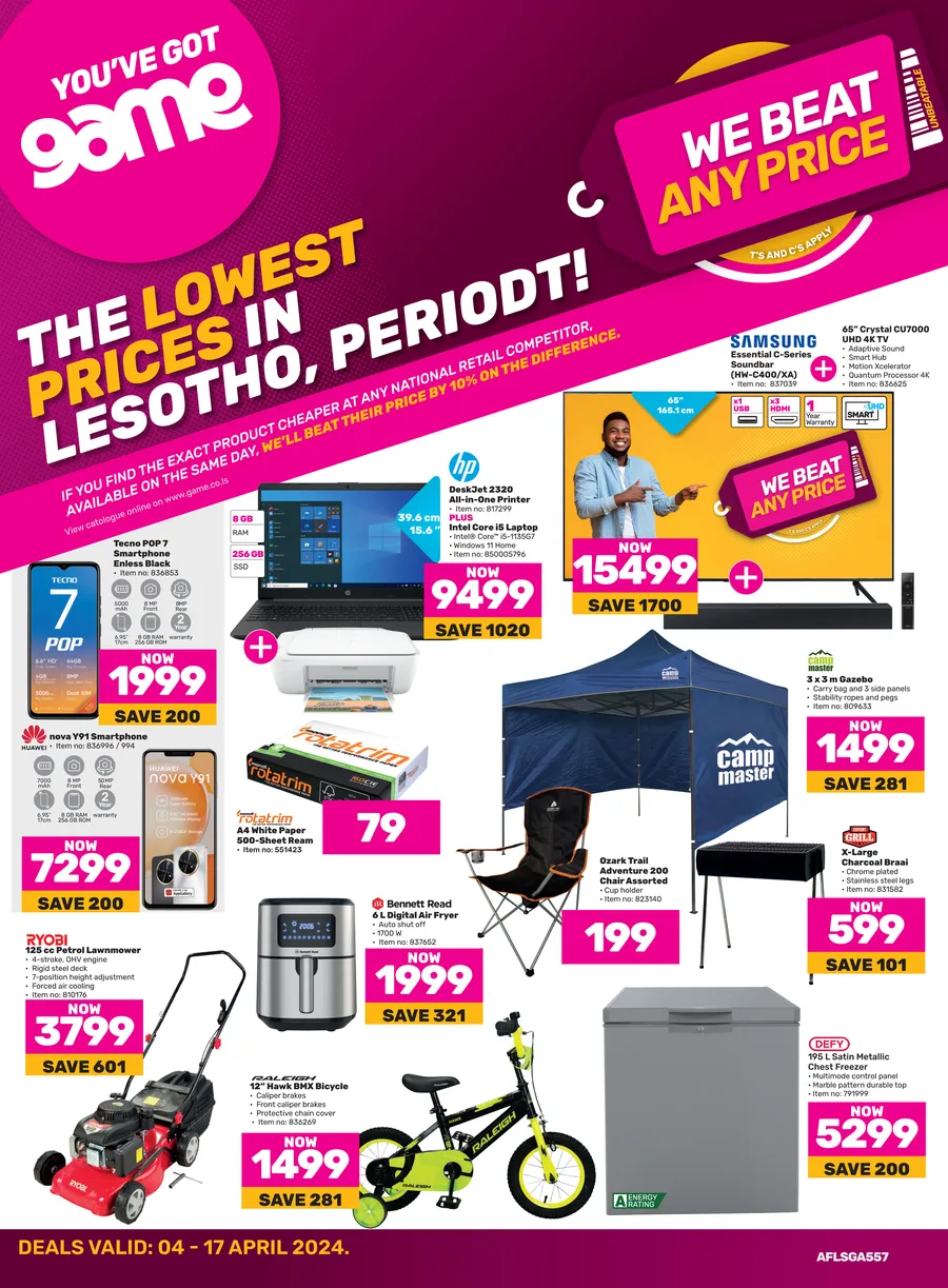 Game Lesotho : We Beat Any Price (04 April - 17 April 2024) — m.guzzle ...