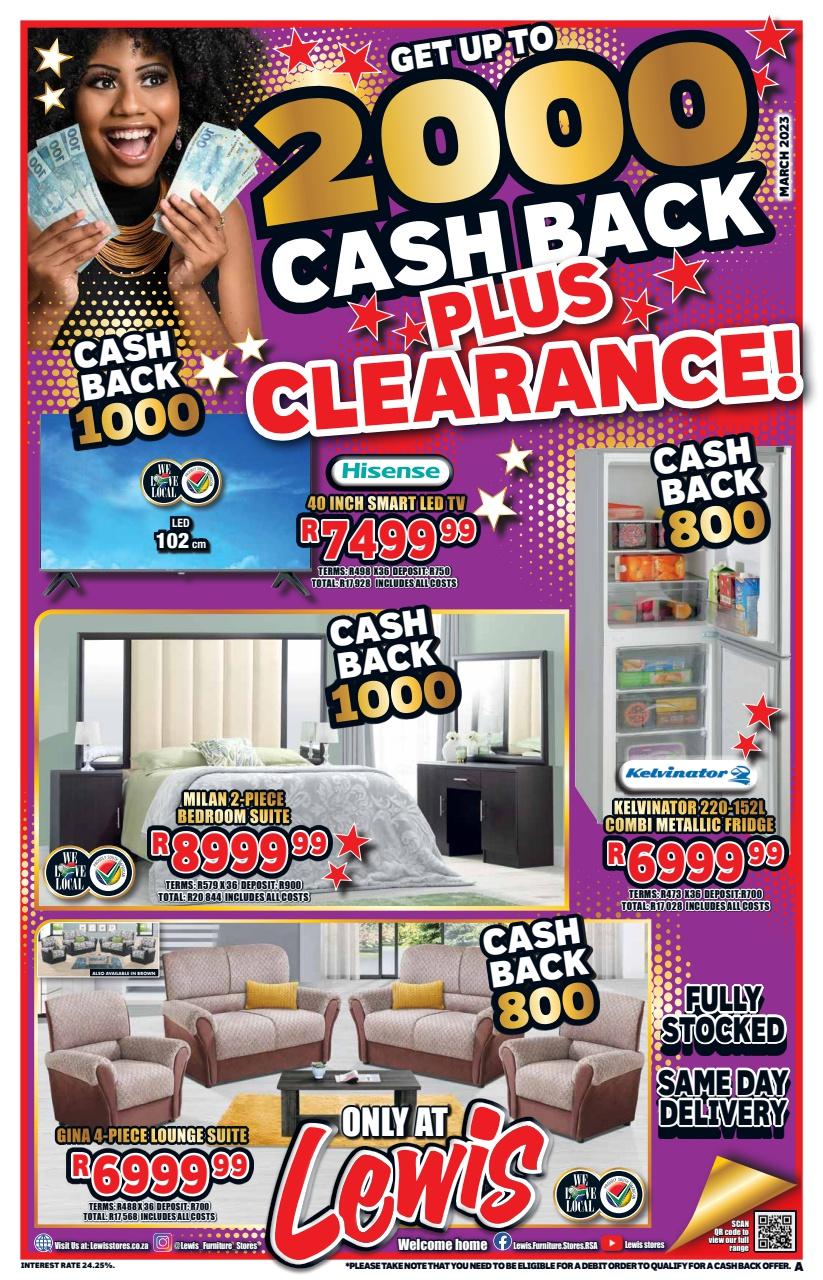 Lewis : Cash Back Plus Clearance (06 March - 17 April 2023) — m.guzzle ...