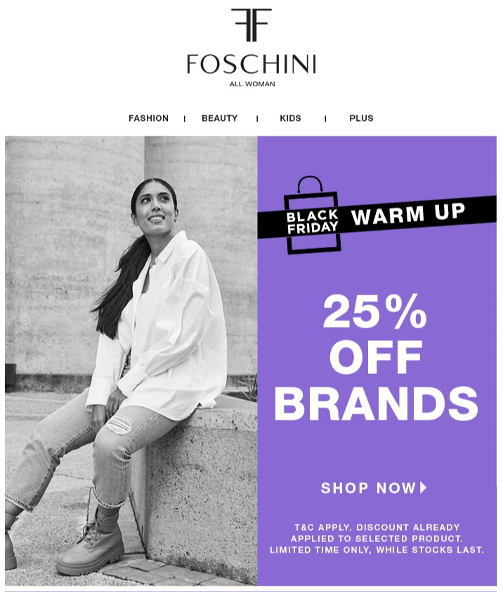 Foschini : Black Friday Warm Up 25% Off Brands (Request Valid Dates ...
