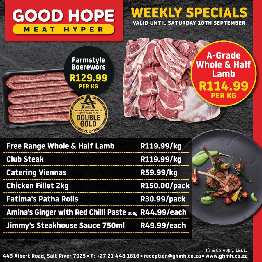 Good Hope Meat Hyper : Specials (09 September - 10 September 2022) — m ...