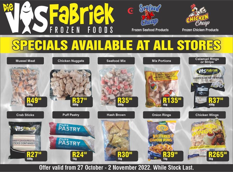 Die Visfabriek : Specials! (27 October - 02 November 2022) — m.guzzle.co.za