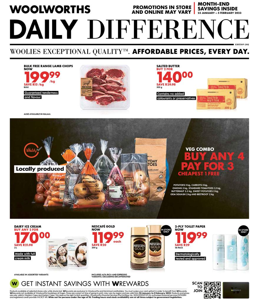 Woolworths Western Cape & Eastern Cape : Daily Difference (23 January ...