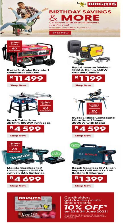 Brights Hardware : Birthday Savings (24 May - 30 June 2023) — m.guzzle ...