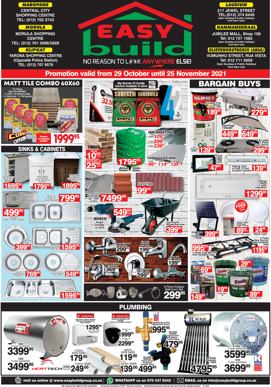 Easy Build (29 October - 25 November 2021) — m.guzzle.co.za