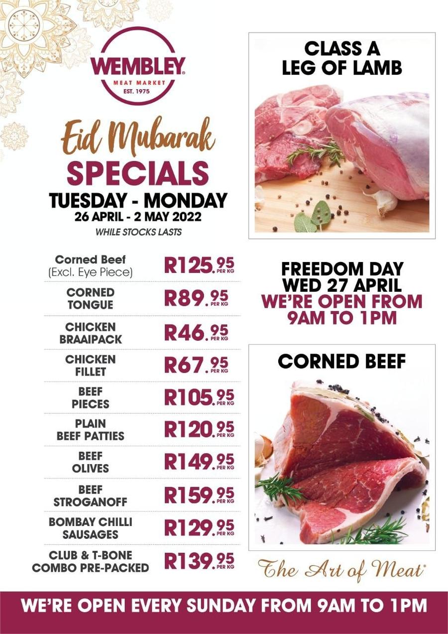 Wembley Meat Market : Eid Mubarak Specials (26 April - 01 May 2022) — m ...