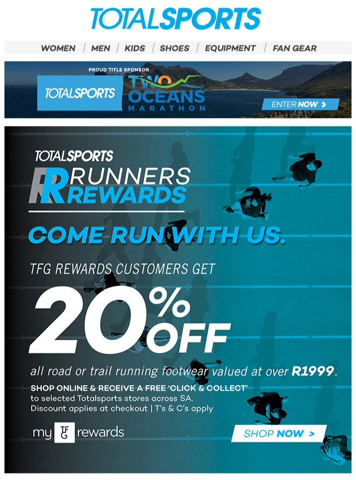Totalsports : 20% Off (Request Valid Dates From Retailer) — m.guzzle.co.za