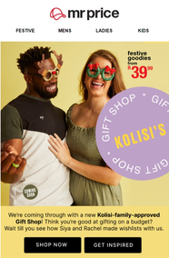 Mr Price : Gift Shopping With The Kolisi's (Request Valid Dates From ...