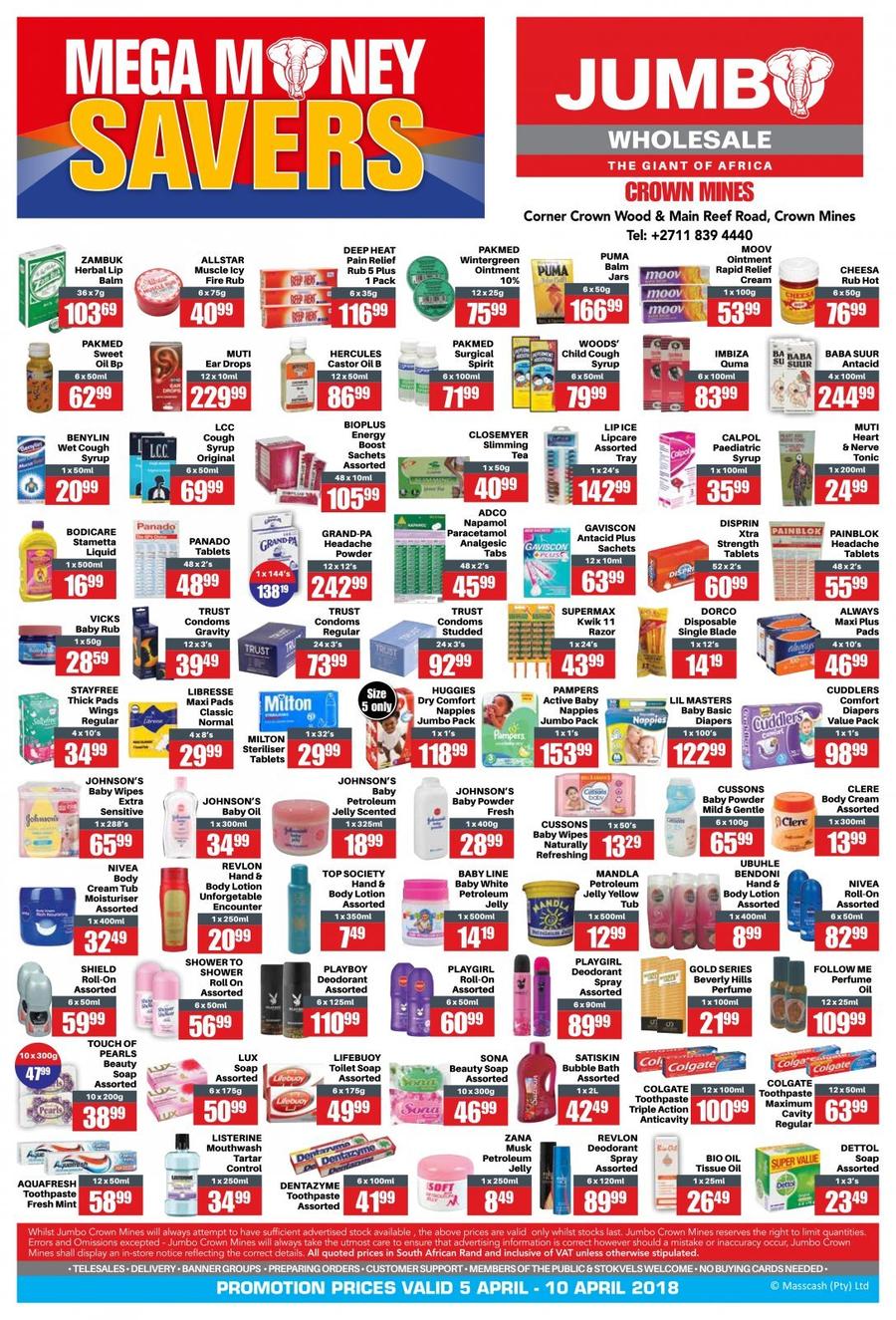 Jumbo Cash & Carry : Savers (05 Apr - 10 Apr 2018) — m.guzzle.co.za