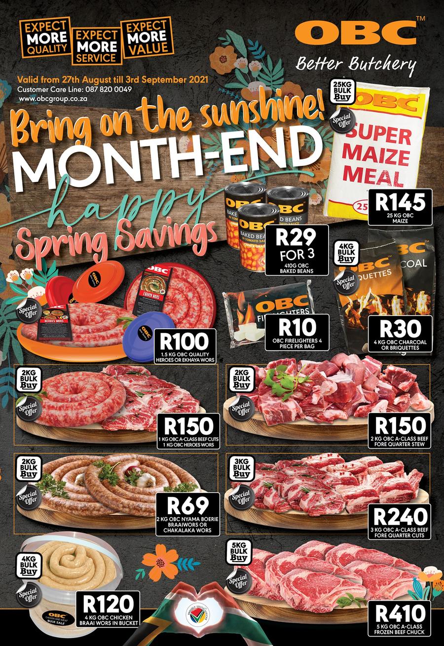 OBC Better Butchery : Spring Savings (27 August - 03 September 2021 ...