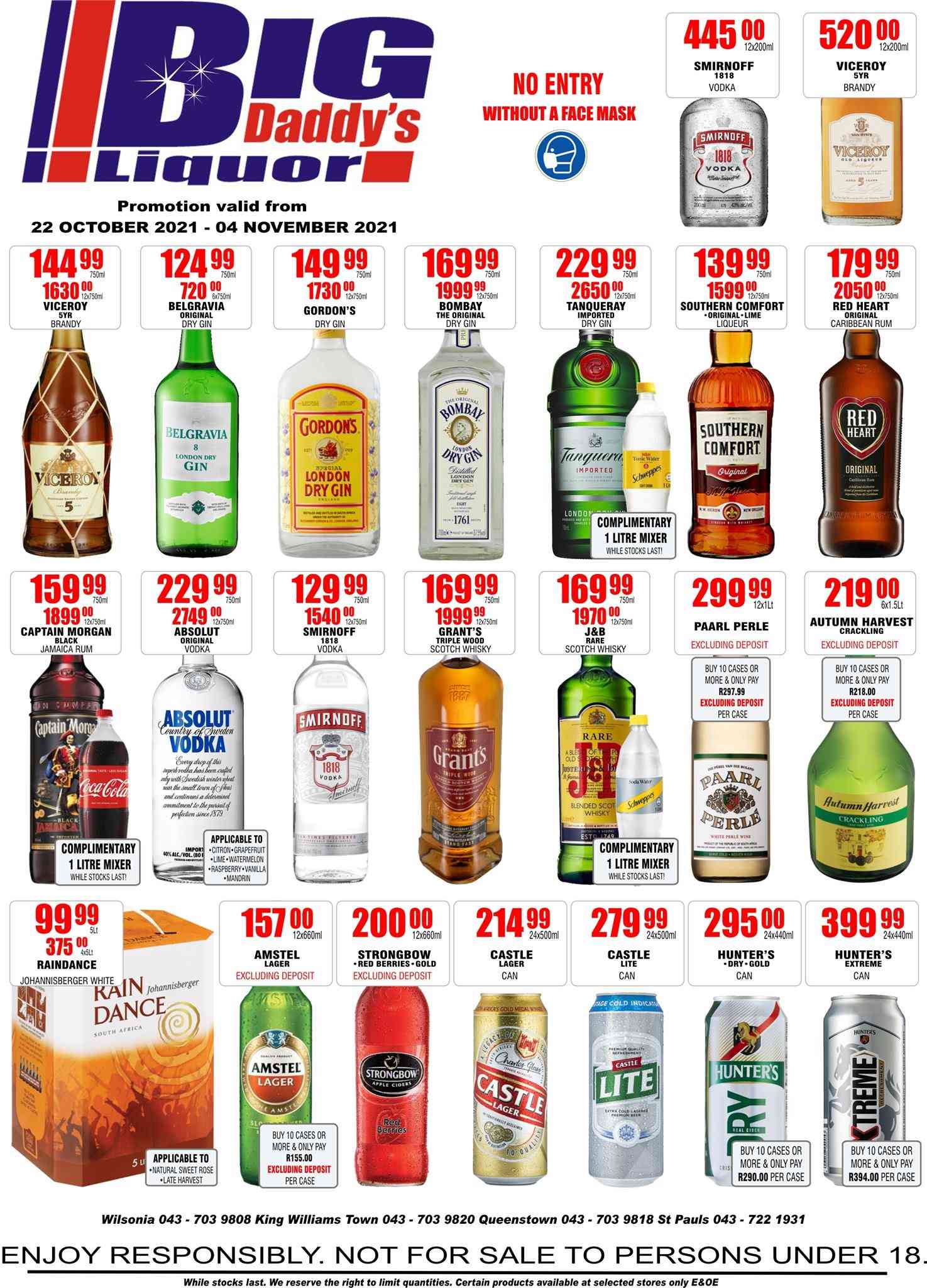 Big Daddy Liquor Stores : Specials (22 October - 04 November 2021 ...