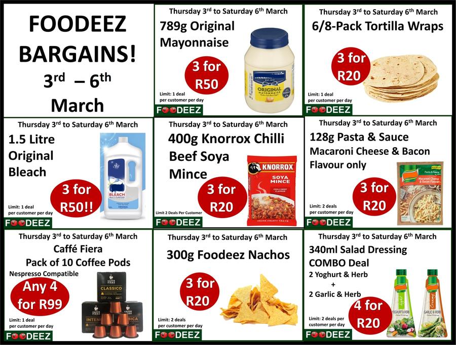Foodeez : Specials (03 March - 06 March 2022) — m.guzzle.co.za