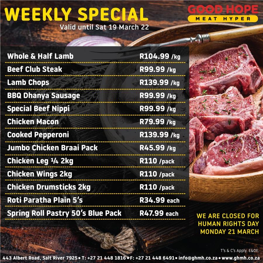 Good Hope Meat Hyper : Specials (16 March - 19 March 2022) — www.guzzle ...