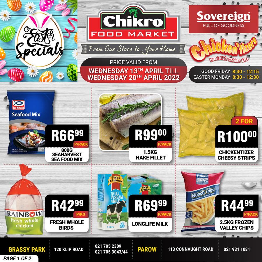 Chikro Food Market Grassy Park & Parow : Easter Specials (13 April - 20 ...