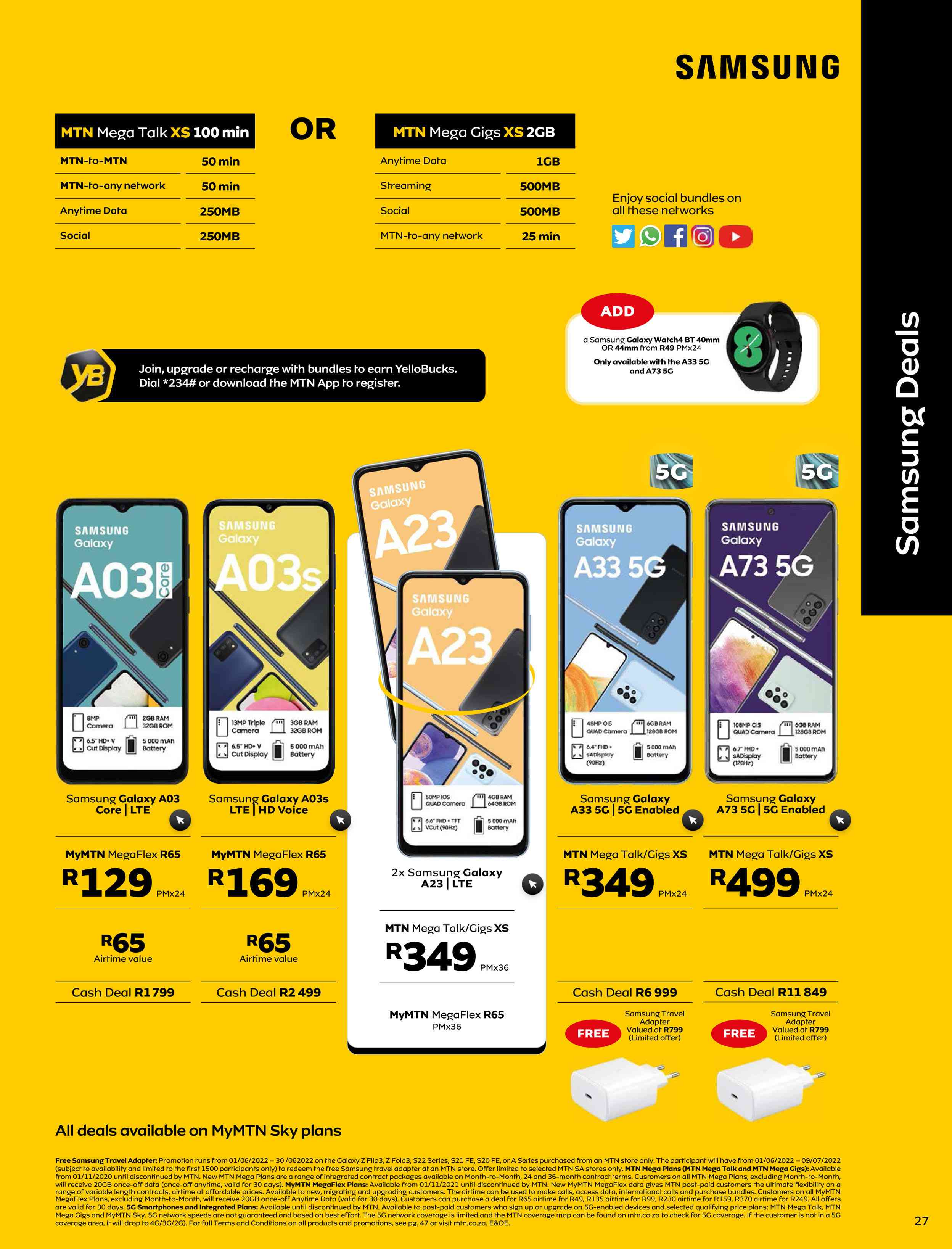 Special 2 x Samsung Galaxy A23 LTE-On MTN Mega Talk/Gigs XS & My MTN ...